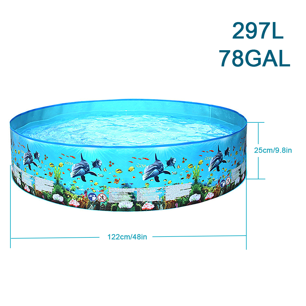 297L Portable Inflation-free Hard PVC Swimming Pool Folding Pool Family ...
